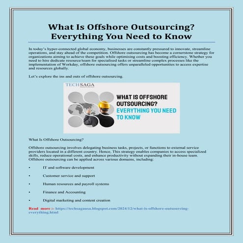 What Is Offshore Outsourcing? Everything You Need to Know | PDF
