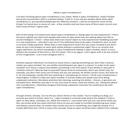 What is Open-mindedness... | PDF