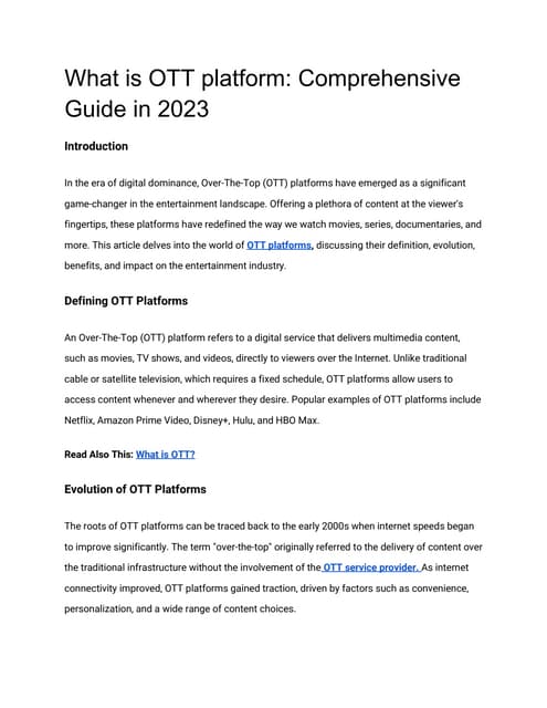 OTT vs Theatre.pptx | Home Entertainment Systems | Consumer Electronics