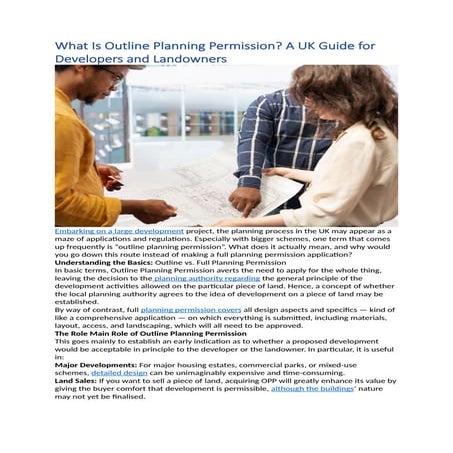 What Is Outline Planning Permission A UK Guide for Developers and ...