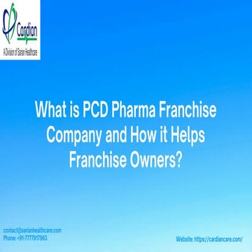 What is PCD pharma franchise company and how it helps franchise owners ...