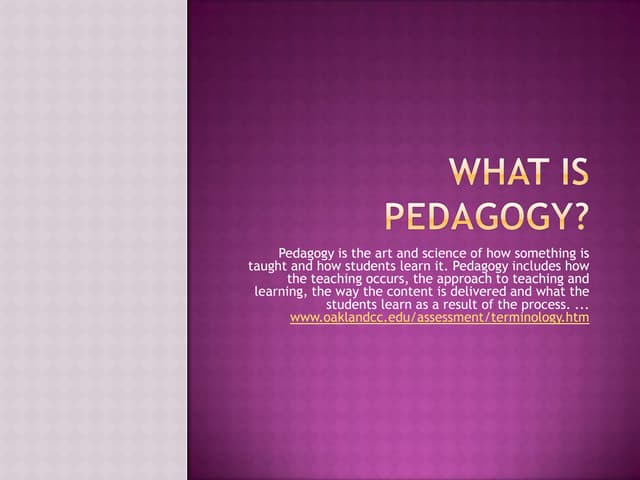 Pedagogy/Definition/Features/Approaches/Types | PPTX