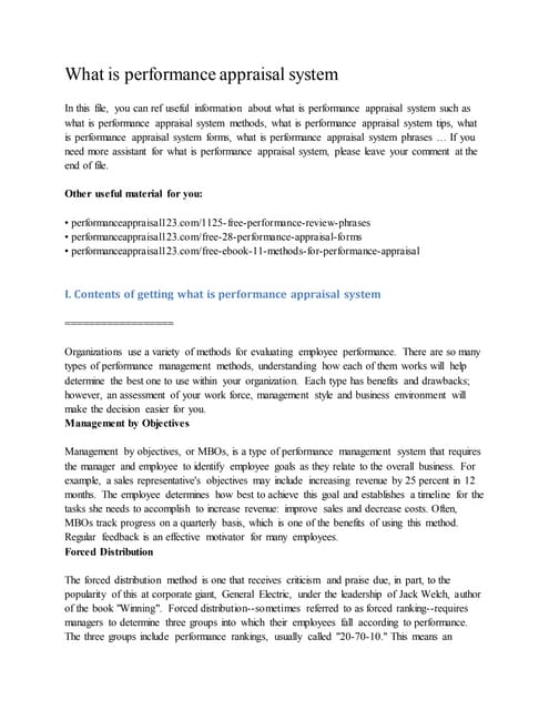 Performance appraisal and management | PDF