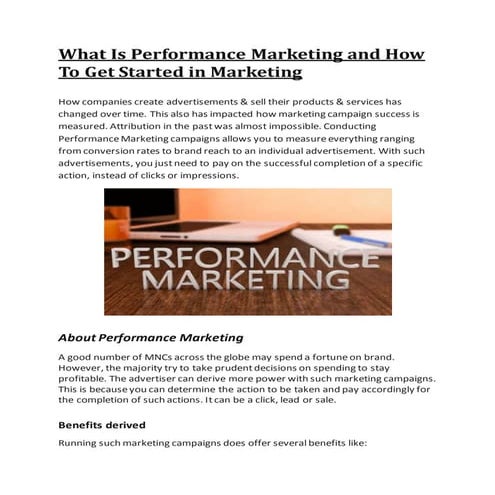 Introduction-to- performance- Marketing. | PPTX