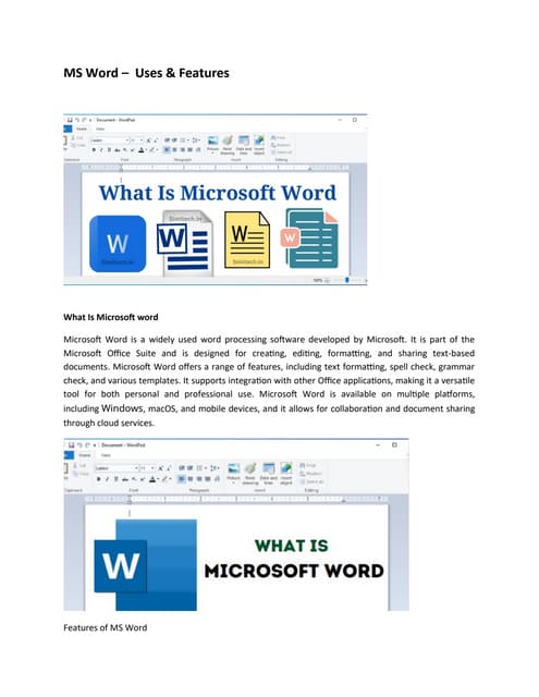 Introduction to MS Word | PPT Introduction to MS Word | PPT