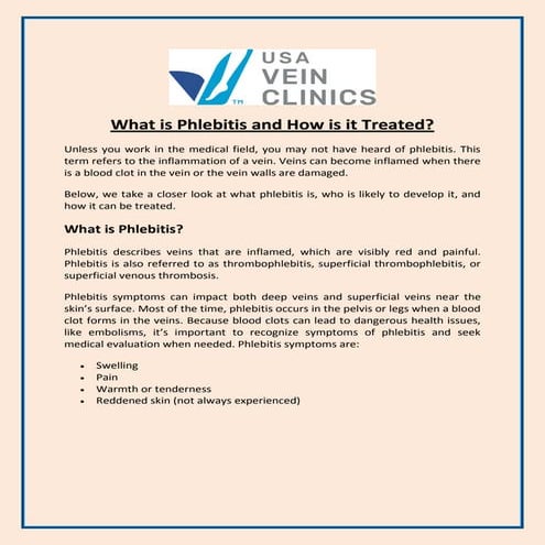 What is Phlebitis and How is it Treated? | PDF