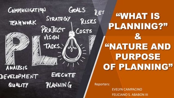 Nature of planning | PDF