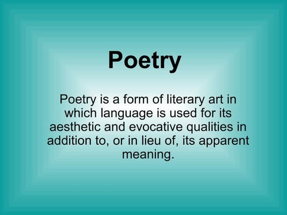 Example of poetry genres | DOCX