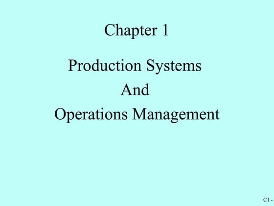 Production and operation management | DOC