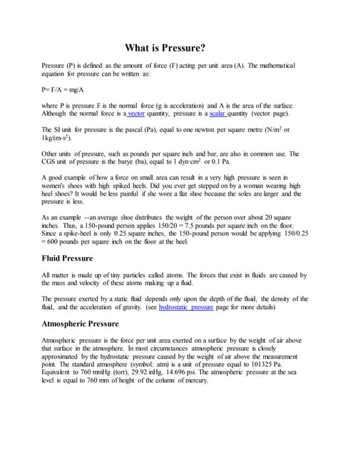 Types of Pressure Measurements | PPTX