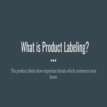 What is Product Labeling | PPT
