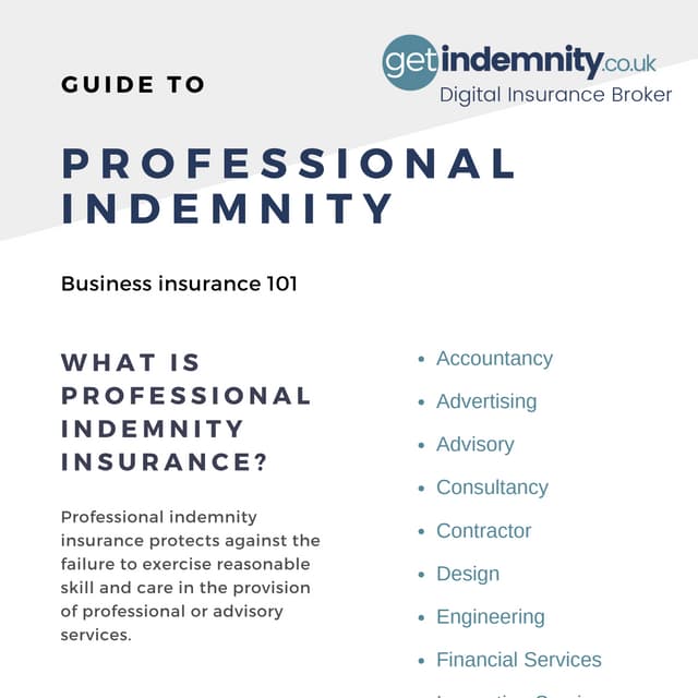 What is professional indemnity insurance? Infographic | PDF