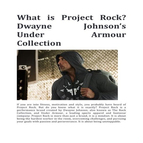What is Project Rock? Dwayne Johnson’s Under Armour Collection | PDF