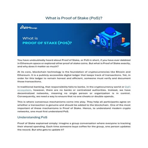 What is Proof of Stake (PoS)? A Simple Explanation for Beginners | PDF