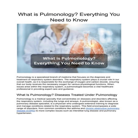 What is Pulmonology? Everything You Need to Know.pdf