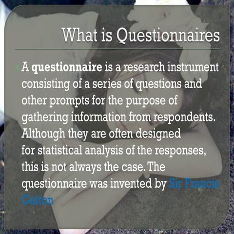 Questionnaires Definition Primary Research Questionnaire : Definition
