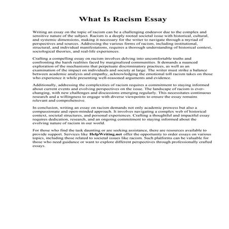What Is Racism Essay.pdf