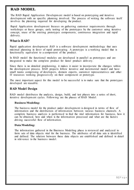 Rad model | PPT | Computer Software and Applications | Computing