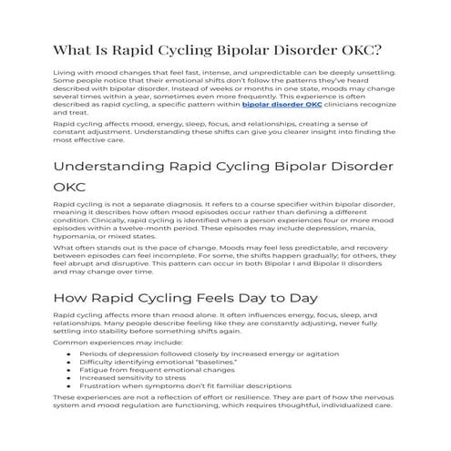 Rapid cycling bipolar disorder | PPT