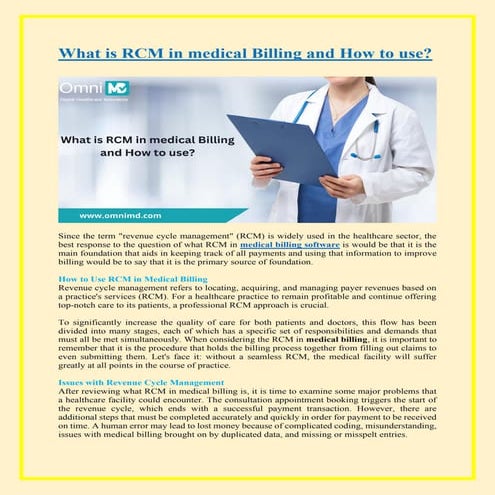 What is RCM in medical Billing and How to use? | PDF | Health Insurance ...