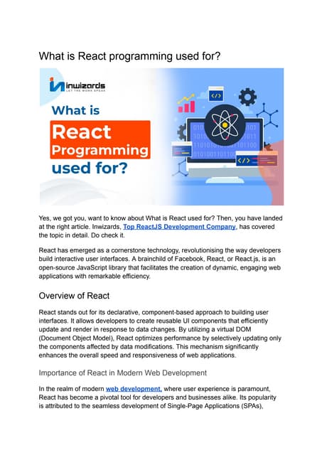 What Is React Programming Used For Pdf