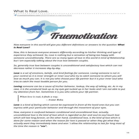 What is real love | PDF