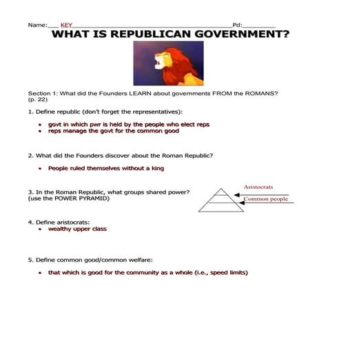 What is Republican Government Handout | DOC