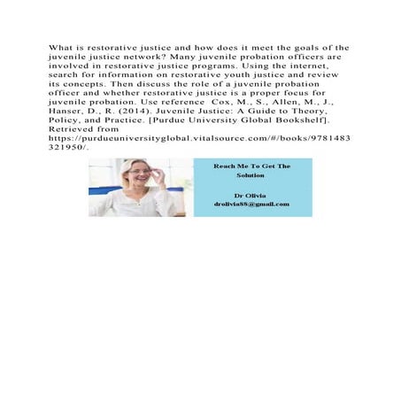 What is restorative justice and how does it meet the goals of the ju | DOCX