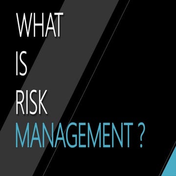 What is risk management | PPT