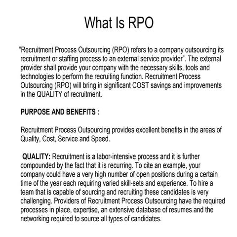 What is RPO | PPT