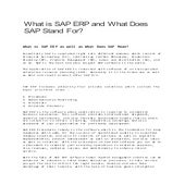 What is sap erp and what does sap stand for