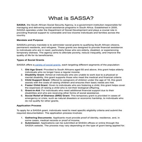 What is SASSA? And different Types of SASSA Grants.pdf