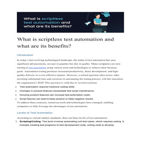 What Is Scriptless Test Automation And What Are Its Benefitspdf 