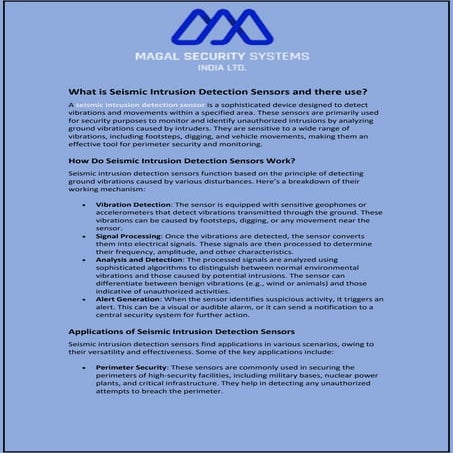 Seismic Intrusion Detector GMYA7 AS Test & Indication System GM775