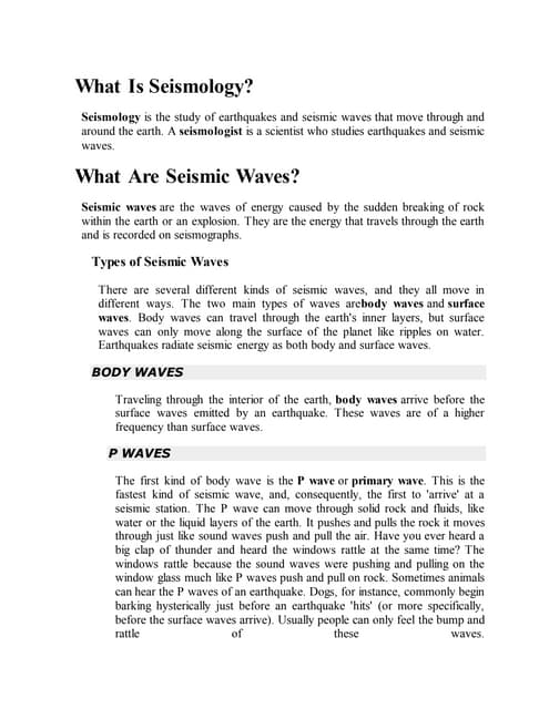 Seismic Waves | PPTX | Geology | Science