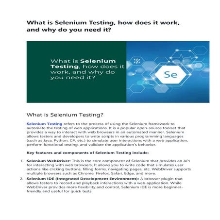 What Is Selenium Testing Pdf