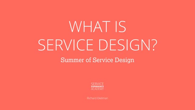 Service Design Thinking