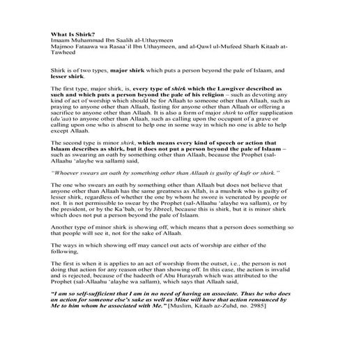 What Is Shirk[1] | PDF