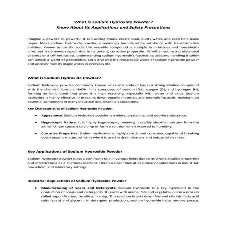 What is Sodium Hydroxide Powder_ Know About Its Applications and Safety ...