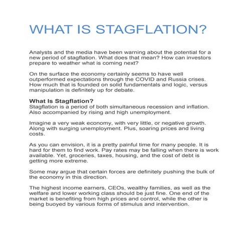 What Is Stagflation? | DOCX