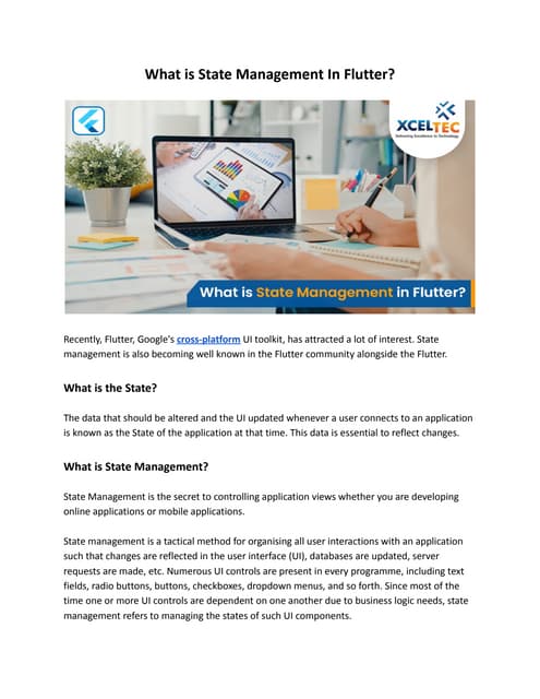 EXPLORE FLUTTER’S STATE MANAGEMENT APPROACH | PDF