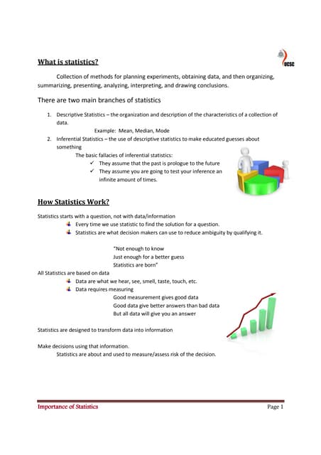 SCOPE, IMPORTANCE & USES OF STATISTICS | DOCX | Science