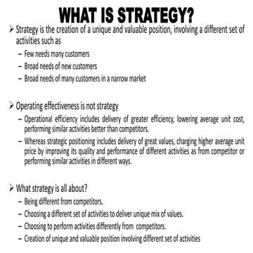 What is a Strategy? Michael Porter - Harvard Business Review | PPTX