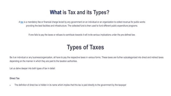 Introduction to Tax , types and princples of tax.pptx