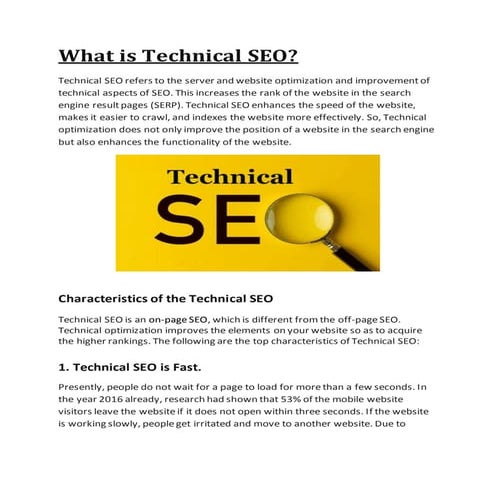 What is technical seo | DOCX