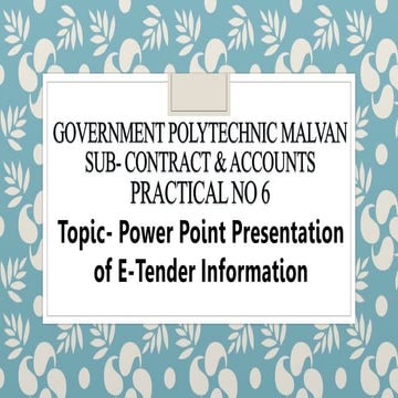 WHAT IS E-TENDERING | PPTX