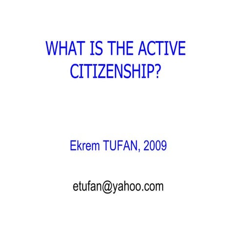 What Is Active Citizenship | PPT
