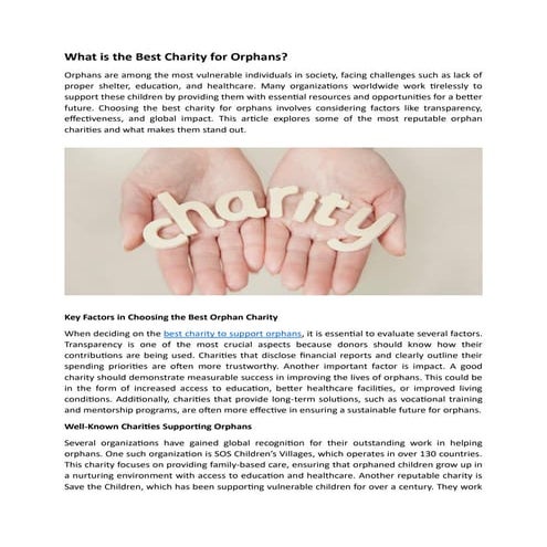 What is the best charity for orphans.pdf