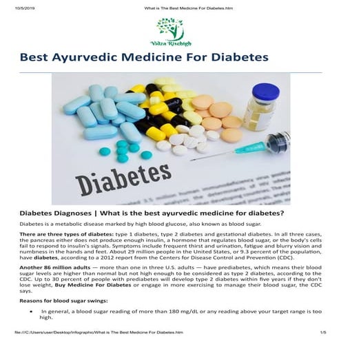 What is The Best Medicine For Diabetes? | PDF