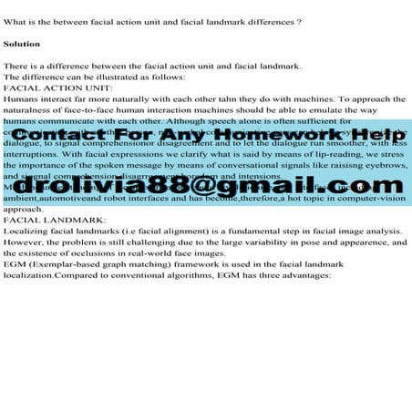 What Is The Between Facial Action Unit And Facial Landmark Differenc Pdf